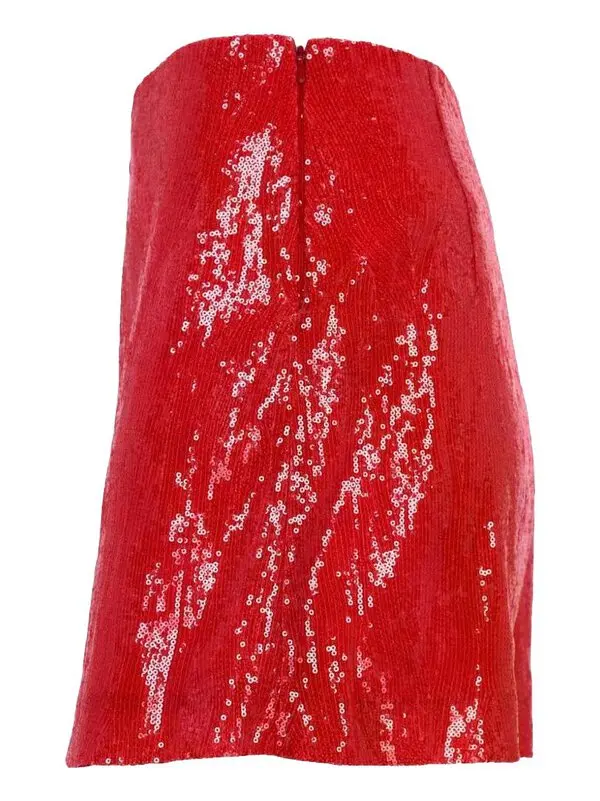 Alberta Ferretti Sequined A-line Mini Skirt - Red