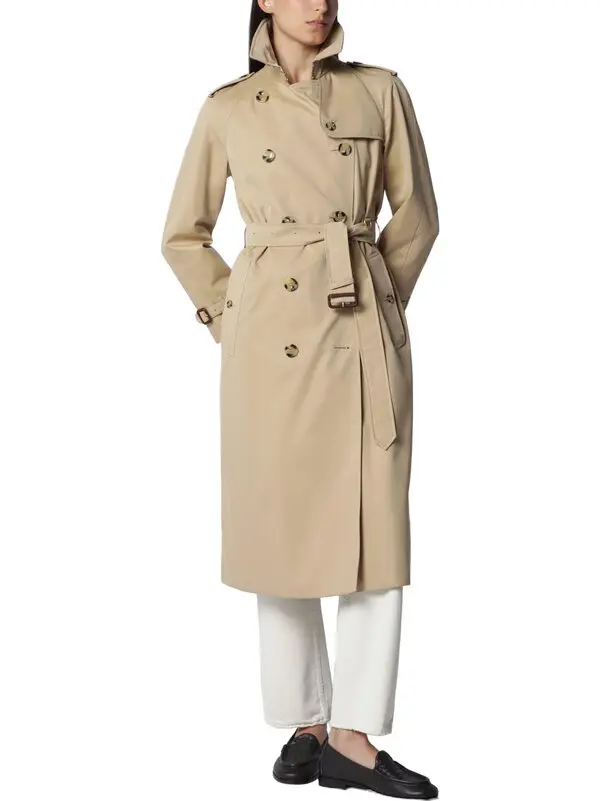 Burberry Waterloo Long Cotton Gabardine Trench Coat - Beige