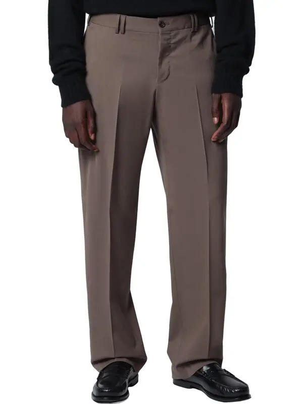 PT TORINO Taupe Wool-blend Trousers - Grey