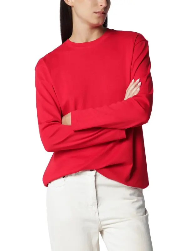 FLORE FLORE Maggie Organic Cotton Long-sleeve Top - Red