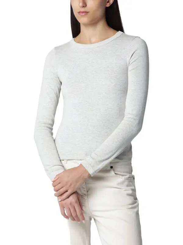 FLORE FLORE Mélange Max Organic Cotton Long-sleeve T-shirt - Grey