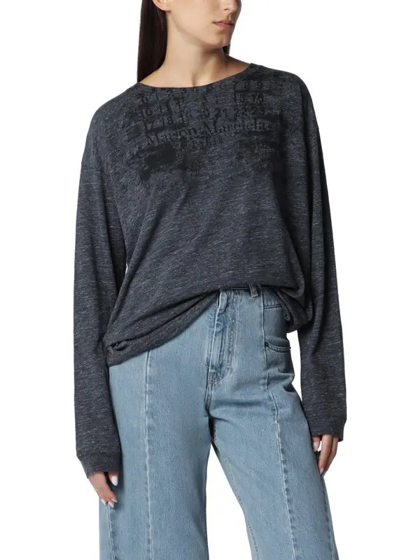 MAISON MARGIELA Long-sleeve Cotton T-shirt In Dark - Grey
