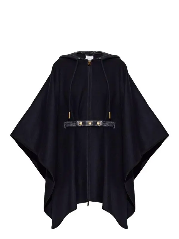 Moncler Wool Hooded Cape - Blue
