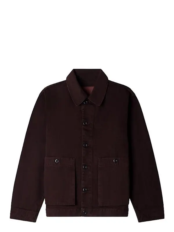 Sandro Flared-fit Denim Worker Jacket - Chocolate