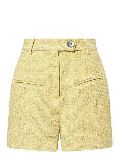 Oddmuse High-waist Tailored Bouclé Shorts - Chartreuse