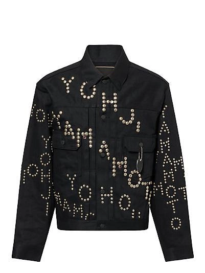 Yohji Yamamoto Stud-embellished Denim Jacket - Black