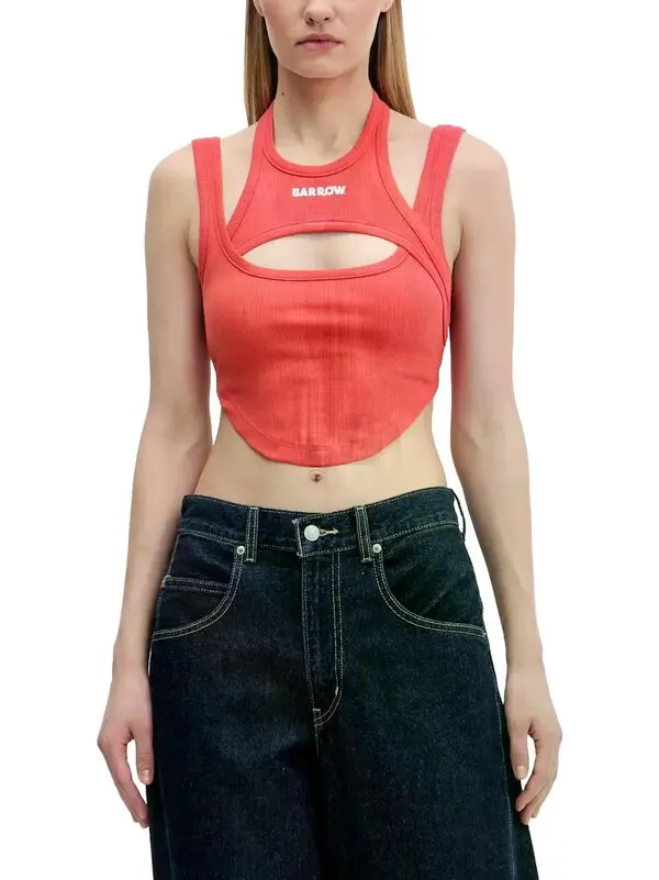 BARROW Cut-out Crop Top - Red
