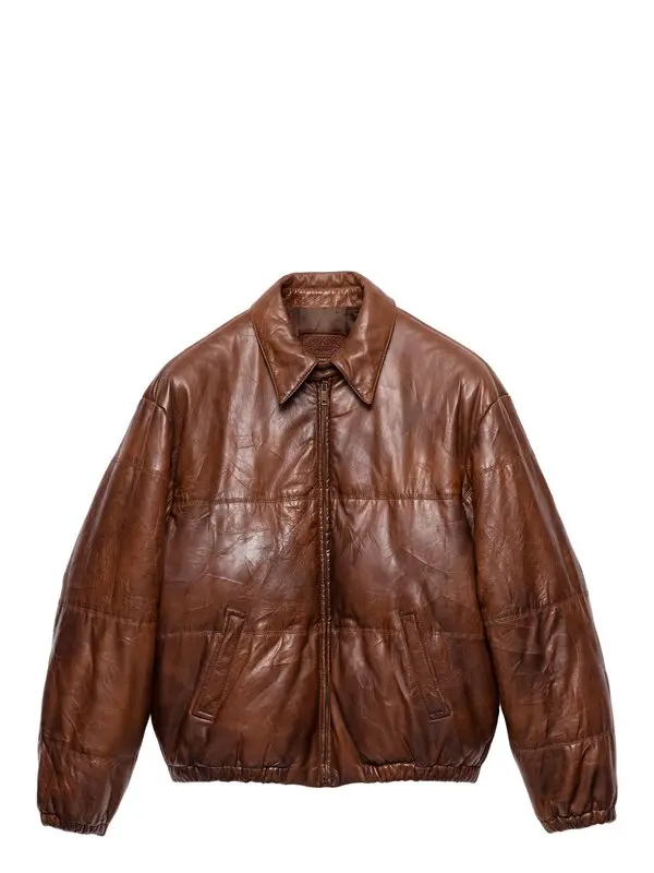 Prada Nappa Leather Jacket - Brandy