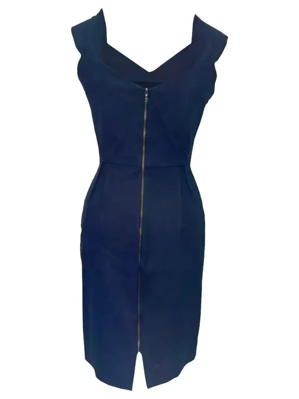 Roland Mouret V-neck Tailored Mini Dress - Blue