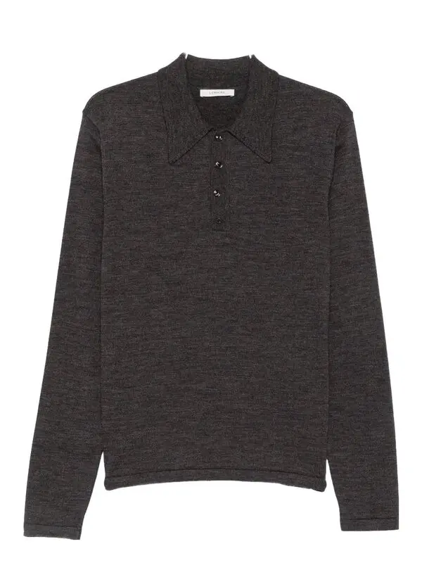 LEMAIRE Wool Polo Shirt - Brown