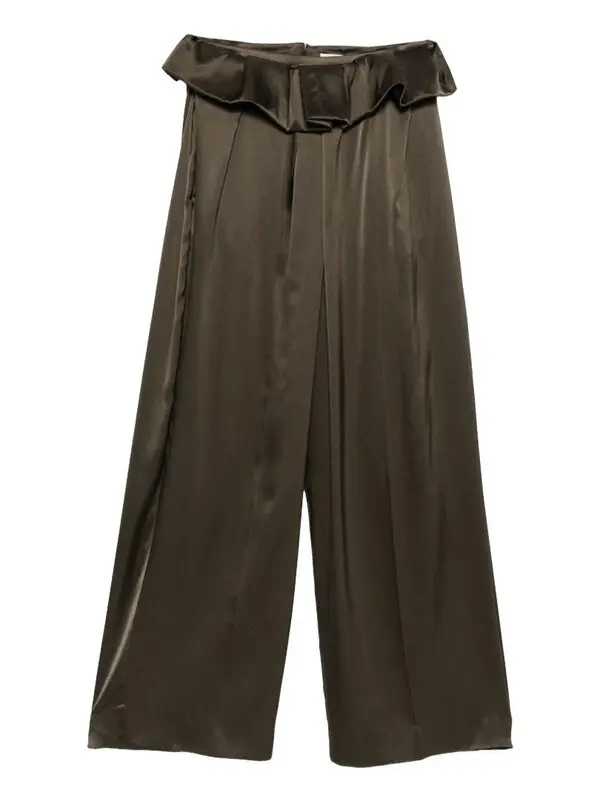 Khaite Kira Silk Trousers - Green
