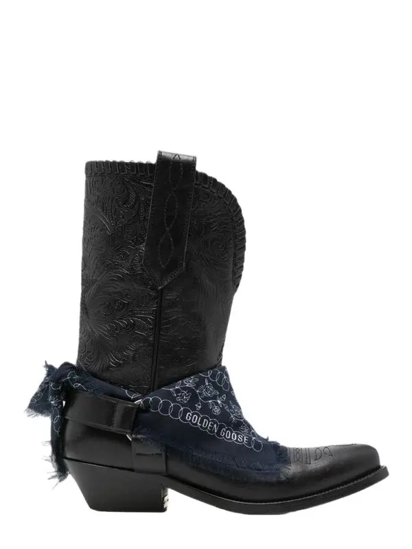 GOLDEN GOOSE Wish Star Leather Boots - Black