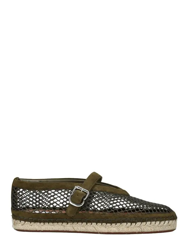 Alaïa Suede Mesh Espadrilles - Green