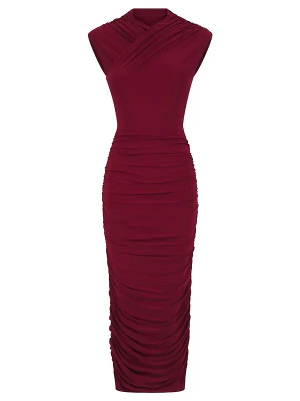 CELESTINE & MAE Kalina Midi Dress In Rumba - Red