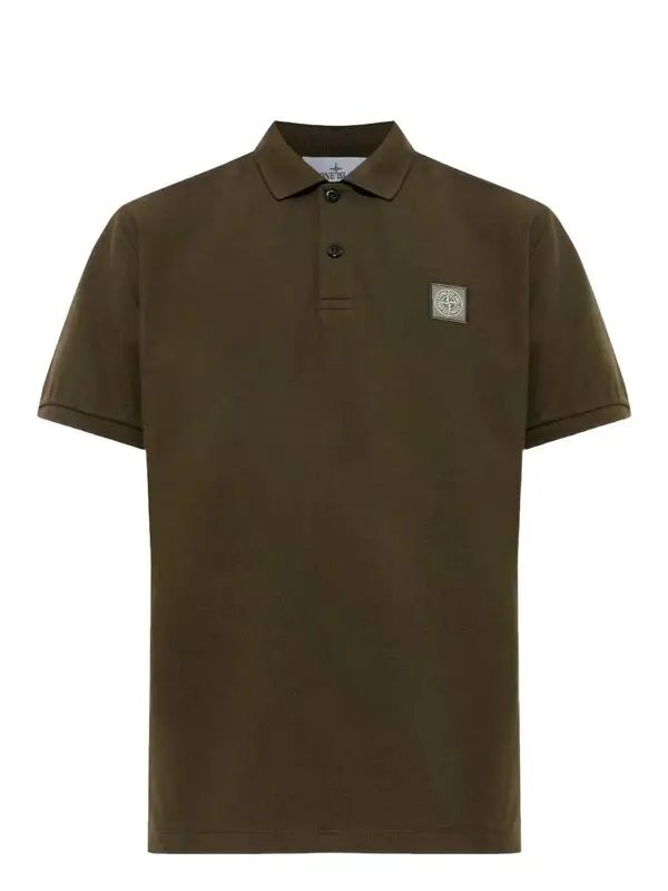 Stone Island Logo-patch Short-sleeve Polo Shirt - Green