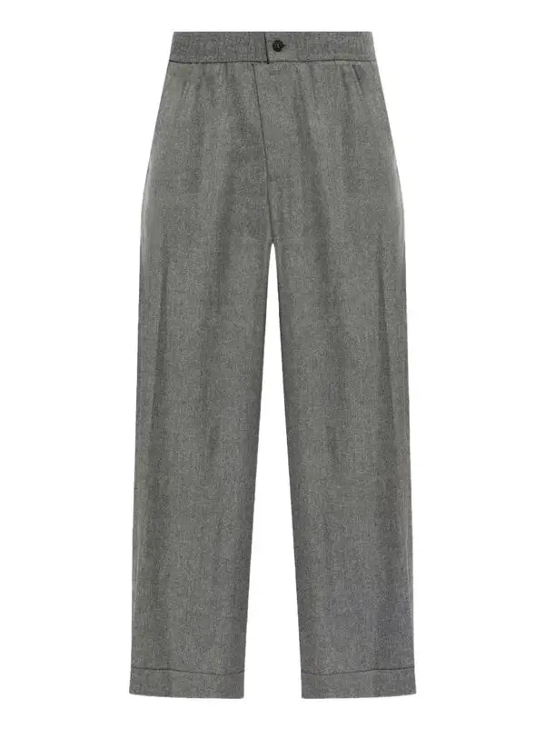 Giorgio Armani Elasticated-waistband Turn-up Trousers - Grey