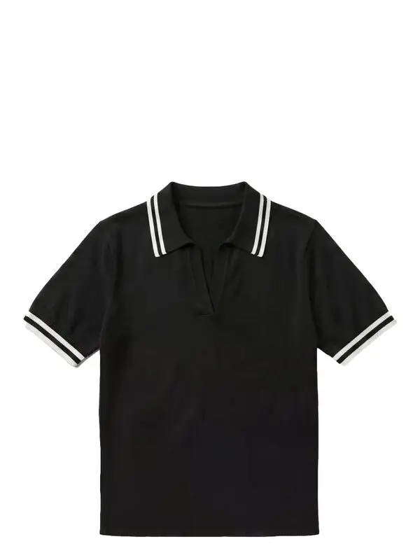 ETHER Pavo Stripe-trim T-shirt - Black
