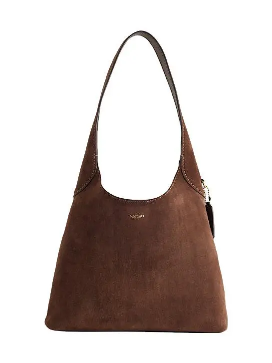 COACH Brooklyn 28 Suede Shoulder Bag - Dark Chocolate