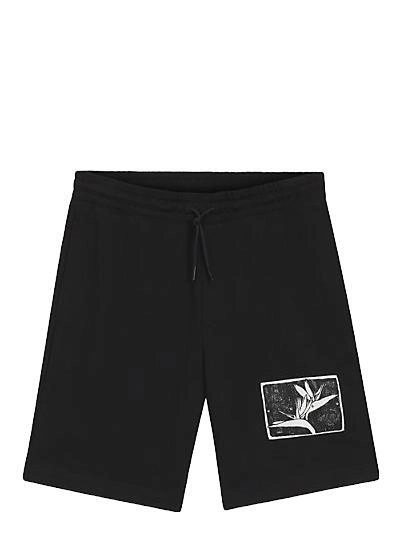 Hugo Brand-patch Relaxed-fit Cotton Shorts - Black