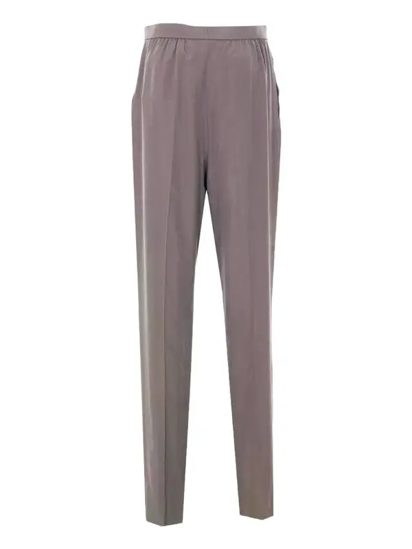 Saint Laurent Pleated Silk Trousers - Grey