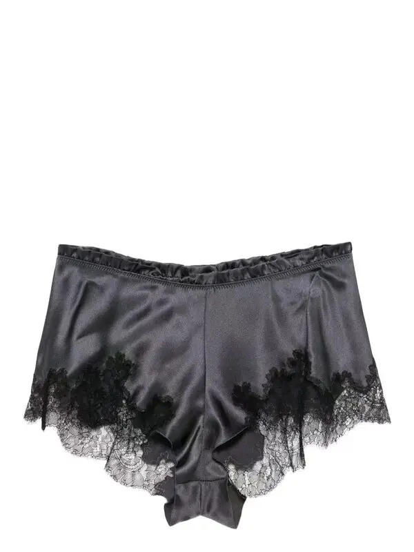 Carine Gilson Lace-trim Silk Shorts - Grey