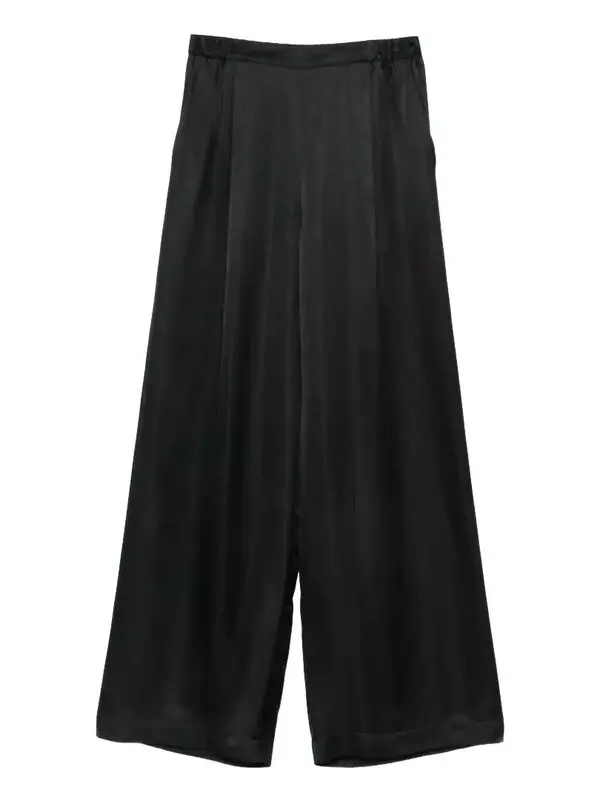 Carine Gilson Wide-leg Satin Trousers - Black