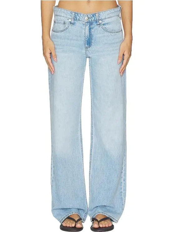 Rag & Bone Featherweight Cam Low Rise Full Straight Jeans In . Also - Blue