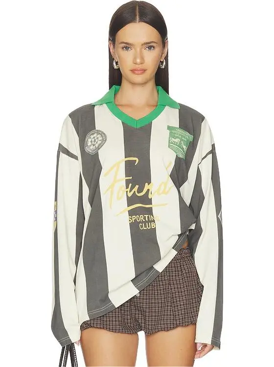 FOUND Striped Sport Ls Jersey In . Also - Black