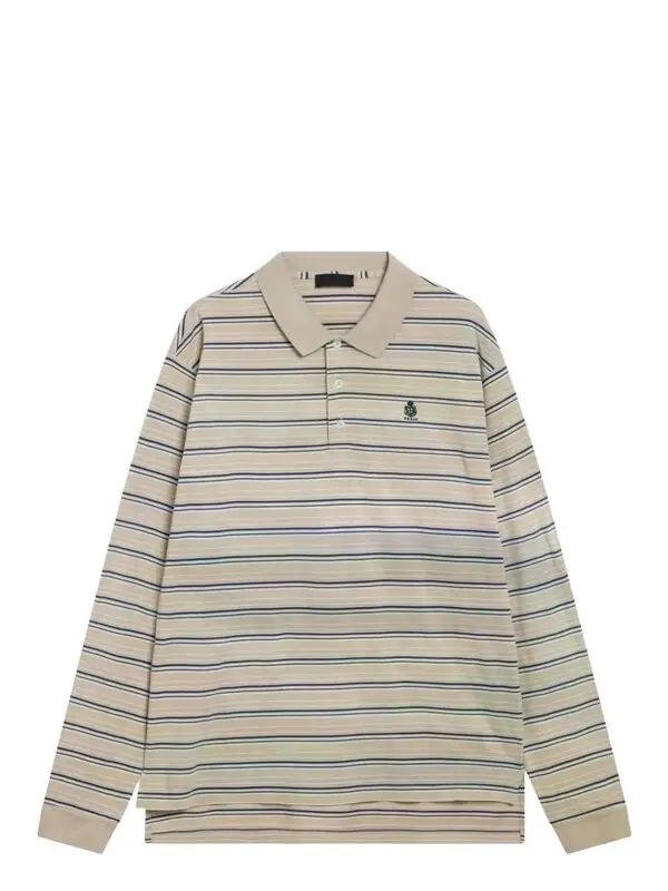 Prada Striped Long-sleeve Polo Shirt - Neutrals