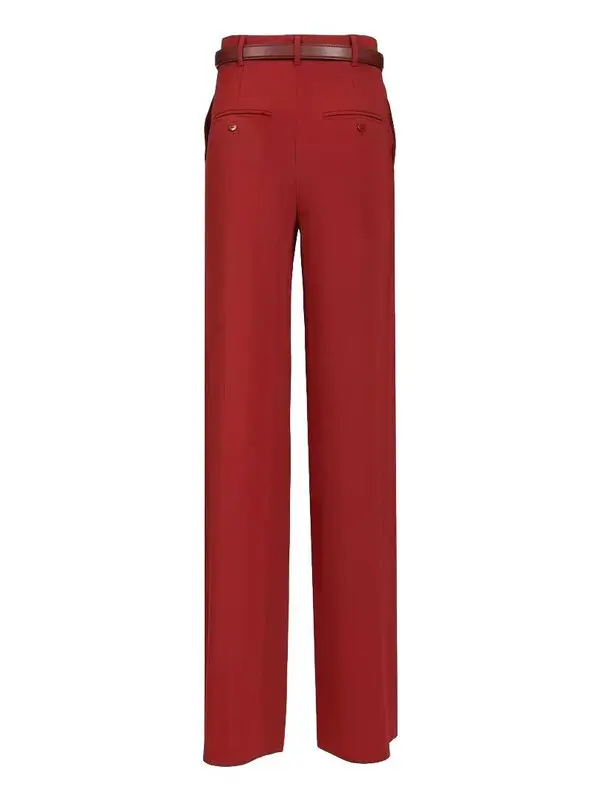 Max Mara Belted Wide-leg Trousers - Red