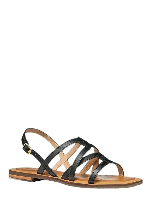 Geox Strappy Buckled Sandals - Black