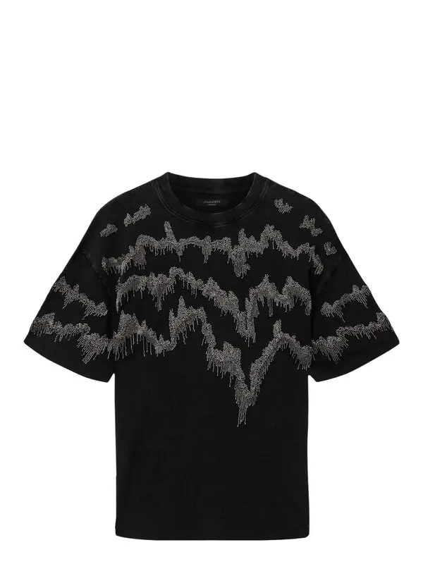 ALLSAINTS Embellished Maia Etta T-shirt - Black