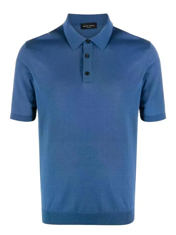 ROBERTO COLLINA Cotton Polo Shirt - Blue