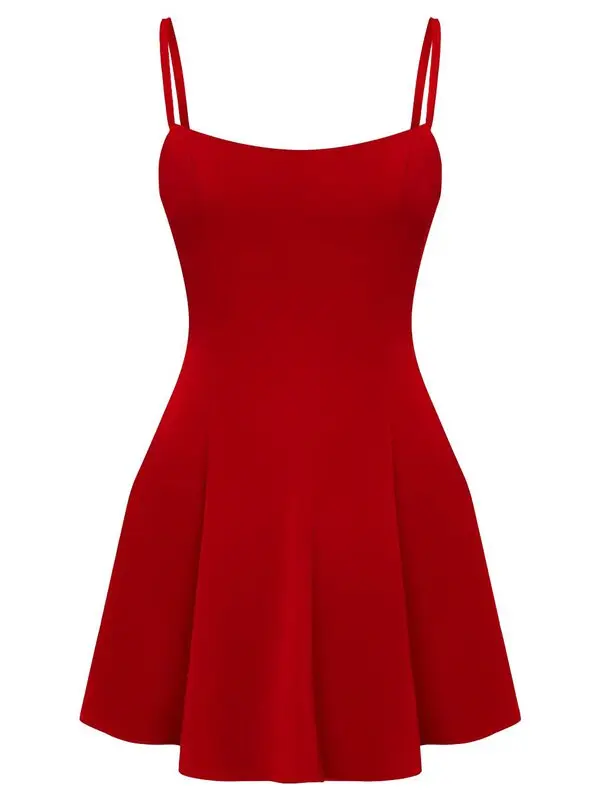 SANCTUMUM Nora Strap Mini Dress With Open Back In Carmine - Red