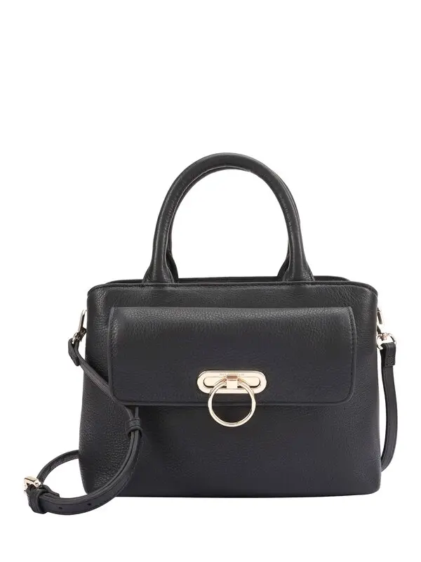 PAUL COSTELLOE Navarre Leather Crossbody Bag Jet - Black