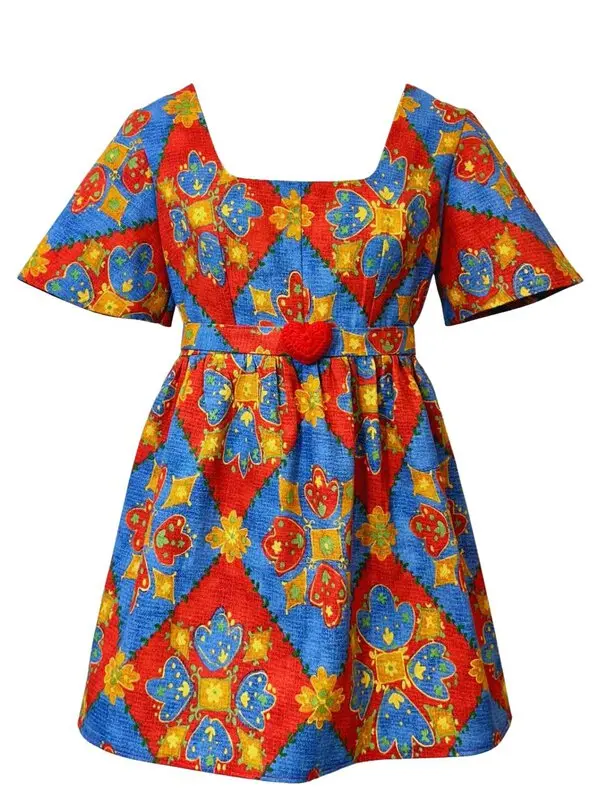 COUTURE TO YOUR DOOR Mini Geometric Patricia Skater Dress - Blue