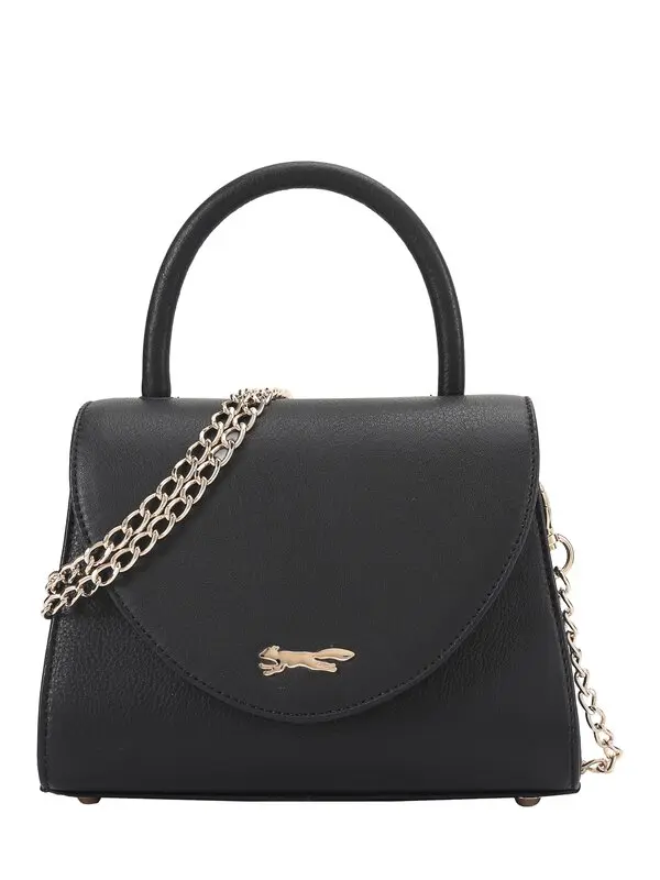 PAUL COSTELLOE Cilo Leather Crossbody Bag Jet - Black