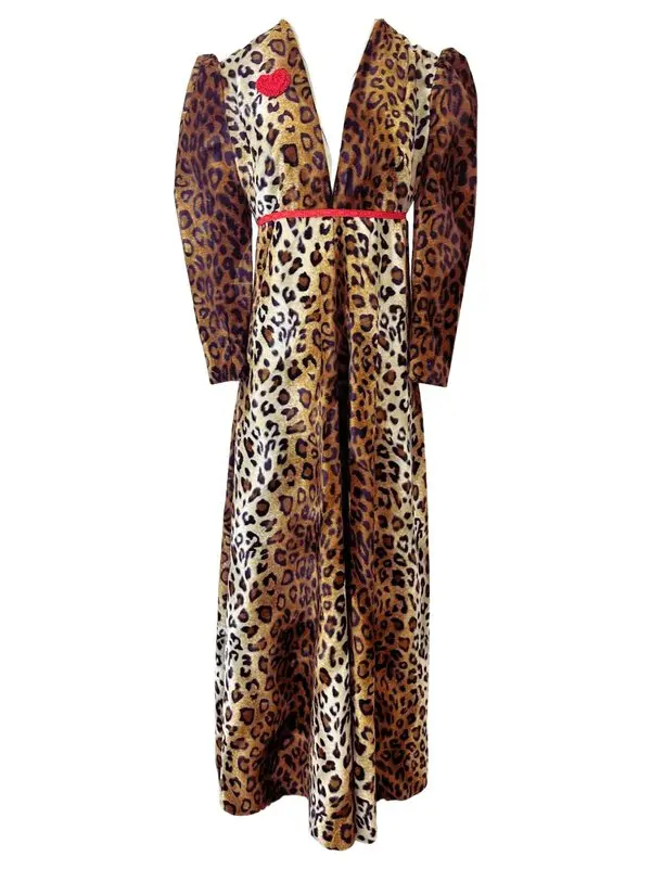 COUTURE TO YOUR DOOR Brown / Gold Leopard Print Boho Maxi Dress - Brown/gold