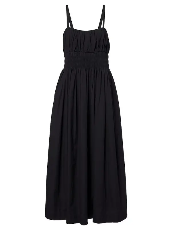 Asceno Verona Cotton Midi Dress - Black