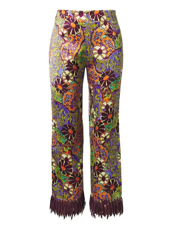 ALEMAIS Joanna Fringed Printed Wide-leg Pants - Multicoloured