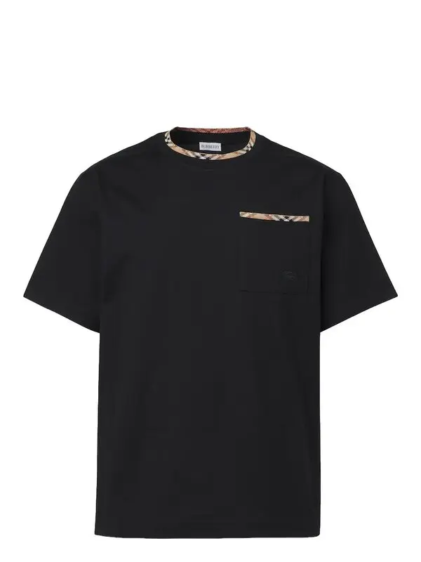 Burberry Check Cotton Jersey T-shirt - Black