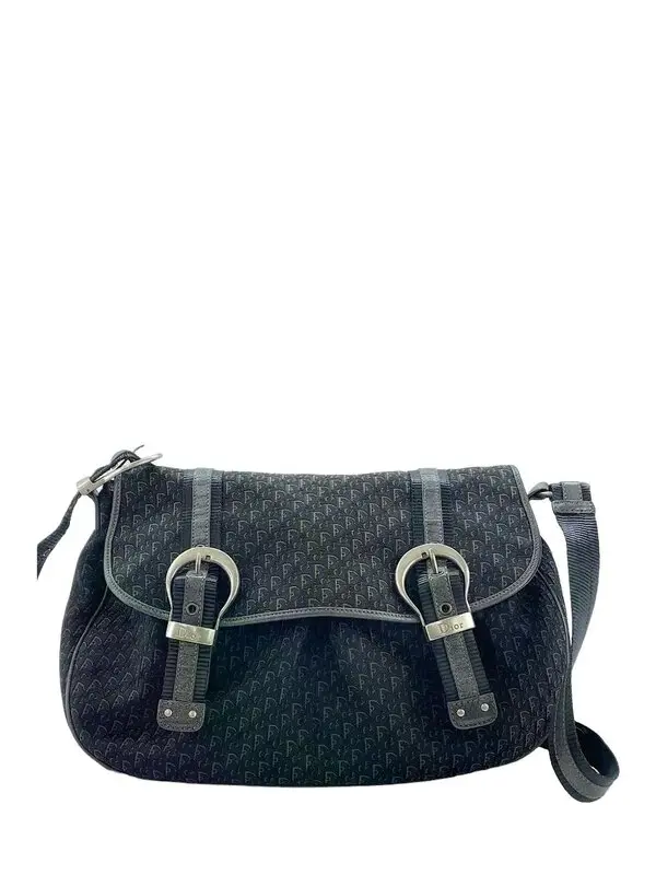 Dior 2000s Diorissimo Buckle Messenger Bag - Black
