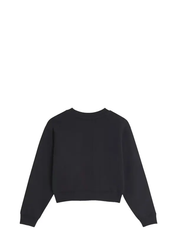 Maison Kitsuné Logo Print Cropped Sweatshirt - Black
