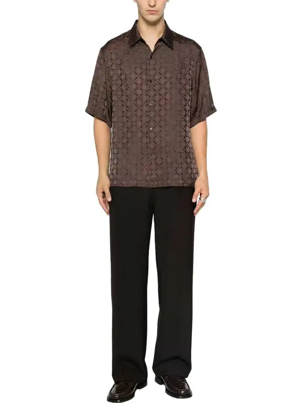 Sandro Monogram-pattern Shirt - Brown