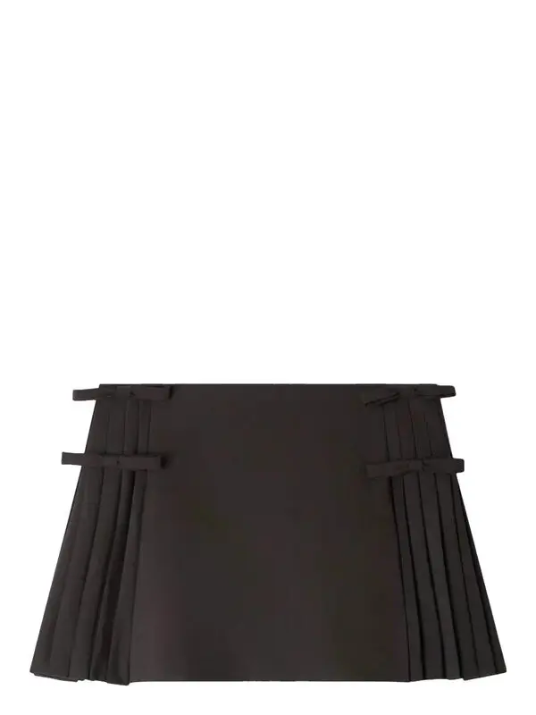 Sandro Pleated Bow-detail Mini Skirt - Brown