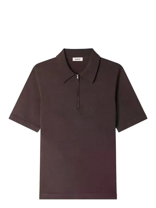 Sandro Zip-fastening Polo Shirt - Brown