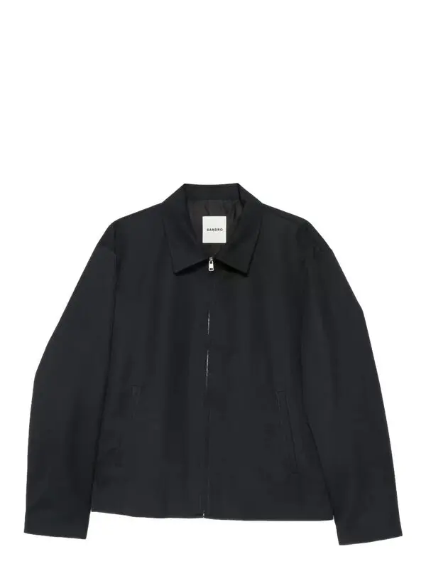 Sandro Zip-up Wing-collar Jacket - Blue