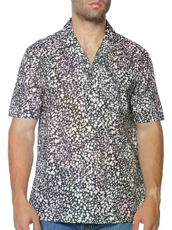 Michael Kors Stingray-print Camp-collar Shirt - Black