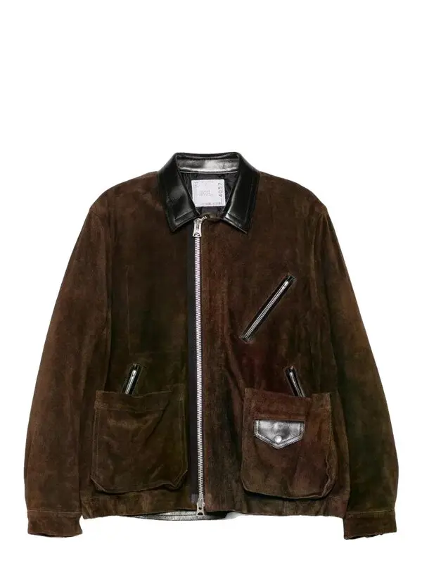 Sacai Suede Blouson - Brown