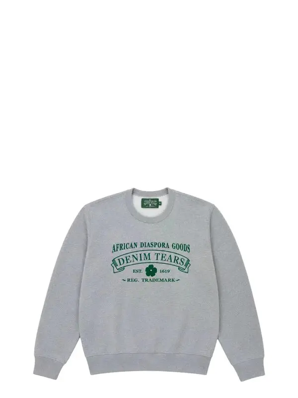 DENIM TEARS Logo-print Crew-neck Sweatshirt - Grey
